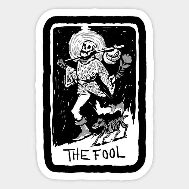 The Fool Skeleton Tarot Card - The Fool - Sticker | TeePublic